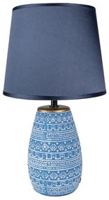 Modrá stolní lampa s keramickou základnou Etnie – 20x35 cm