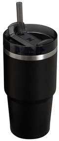 Černá termoska s brčkem 600 ml Quencher H2.O FlowState – Stanley