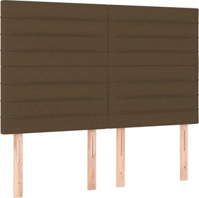 Box spring postel s matrací tmavě hnědá 140x200 cm textil 3137240