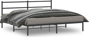 vidaXL Kovový rám postele s čelem 200 x 200 cm [355372] Barva: Černá