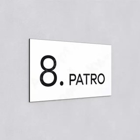 ACCEPT Označení podlaží "8. PATRO" - stříbrná tabulka - černý popis