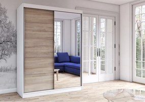 IDZ Šatní skříň Vista (150 cm) Barva dřeva: Černá + Bílá