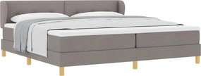 Postel s boxspringem s čelo Taupe 200 x 200 cm textil 3340238