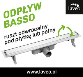 Laveo Basso, odtokový sprchový žlab, 60cm, zlatá lesklá, COB_G60D