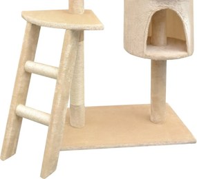 Škrabadlo pro kočky se sisalovými sloupky, 150 cm, béžová 170487
