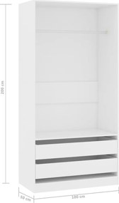 vidaXL Šatní skříň 100 x 50 x 200 cm dřevotříska [800603] Barva: šedá sonoma