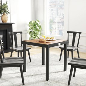 Outsunny zahradní stůl pro 4 osoby jídelní stůl hliníkový stůl 80x80x74 cm, snadno udržovatelný plast, přírodní černá, ideální pro zahradní nábytek a…