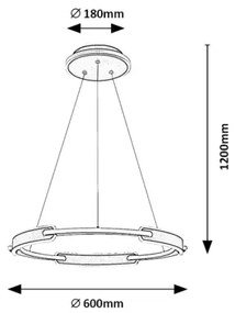 Rabalux 72229 - LED Lustr na lanku SINDRI LED/45W/230V