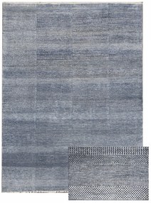 Diamond Carpets India, Ručně vázaný kusový koberec Diamond DC-MCN Medium blue/silver, 120x170, modrá, chodba / předsíň