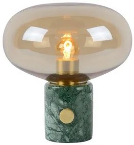 Lucide 03520/01/62 CHARLIZE stolní lampa E27 / 40W jantarové sklo / zelený mramor Lampy a lampičky na noční stolek