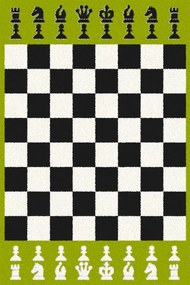 Dětský koberec Agnella Funky Top  Szachy Šachovnice zelený Rozměr: 160x220 cm