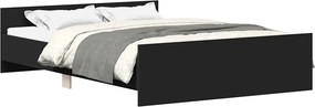 Rám postele s hlavovým a nožním čelem černý 135 x 190 cm 3203790