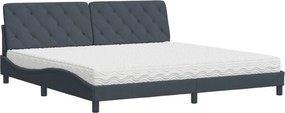 Postel s matrací tmavě šedá 200 x 200 cm samet 3208677