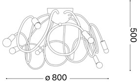 Ideal Lux - Lustr na tyči MULTIFLEX 8xE14/28W/230V
