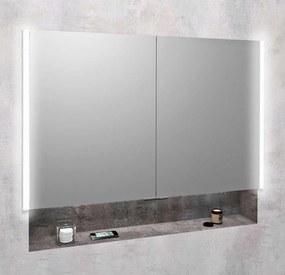 Sapho Integra - Zrcadlová skříňka s LED osvětlením, 106x70x17 cm, vestavná, titan alu IN105
