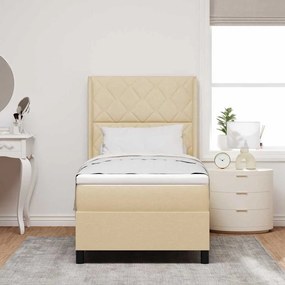 Postel s boxspringem s polštářem Krémová 200 x 100 cm textil 3341698