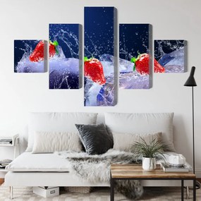 Vícedílný obraz Jahody Na Ledu Nedostatek Nedostatek Plátno Canvas 150x90