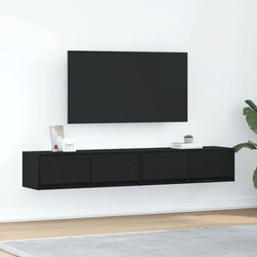 TV skříňky 2 ks Dub černý 80x31x25,5 cm Dřevěné konstrukce