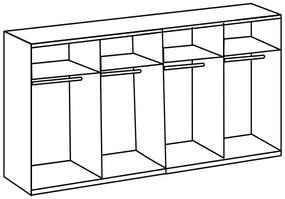 Šatní skříň Bern, extra šířka 360 cm/extra výška 236 cm, bílá