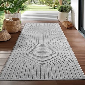 Šedý vnitřní a venkovní běhoun 80x250 cm Nova 1201 – Ayyildiz Carpets
