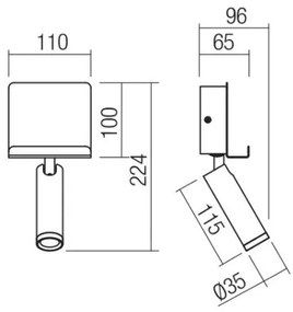Redo 01-3083 - LED Nástěnné bodové svítidlo PANEL LED/3,5W/230V USB bílá