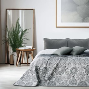 Oboustranný přehoz z mikrovlákna DecoKing Brigha bílo-šedý