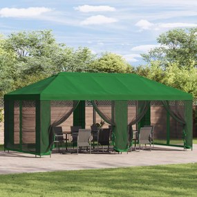 Zahradní altán se stěnami 6 x 3 m Zelená Polyester a ocel 3376023