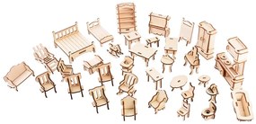 Woodcraft construction kit Woodcraft Dřevěné 3D puzzle Nábytek