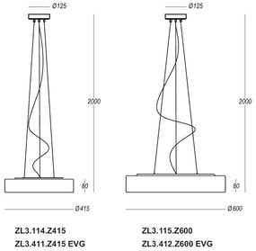 Lucis ZL3.K1.Z500 Zero, kruhové závěsné svítidlo z foukaného skla LED 35,5W 3000K, prům. 50cm