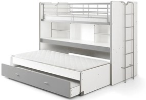 Bílá dvoupatrová postel se stolkem Vipack Bonny 90 x 200 cm