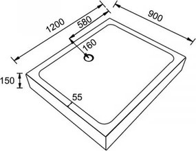 BPS-koupelny Posuvné sprchové dveře HYD-PD03D 120 chrom/transparent pro instalaci do niky + vanička HYD-OSV-SXL04C 120x90 bílá