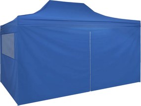 Nůžkový pavilon 3x4,5m se stěnami modrý