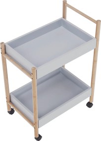 Servírovací vozík, šedá/přírodní, SERYL