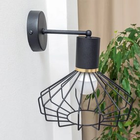 Nástěnná lampa SOLANO 1xE27/15W/230V černá/zlatá