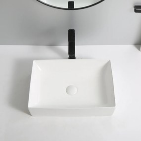 Erga Elsa, umyvadlo na desku 500x395x140 mm, bílá lesklá, ERG-V03-9506-WH