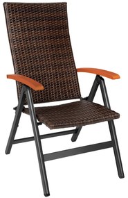 tectake 404571 zahradní židle ratanová melbourne - hnědá
