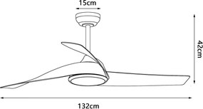 ZEVENTI - LED Stropní ventilátor AERYS LED/24W/230V Wi-Fi Tuya bílá + DO