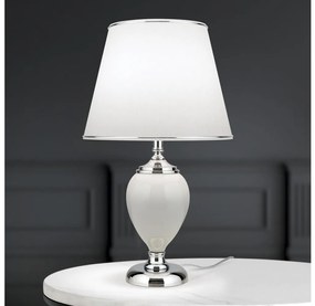 Orion LA 4-1229 - Stolní lampa OVUM 1xE27/40W/230V 48 cm keramika bílá/chrom