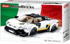 Sluban Model Bricks M38-B0957 Bílý italský sporťák / LEGO - kompatibil