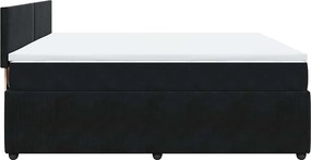 Box spring postel s matrací černá 200x200 cm samet 3290126