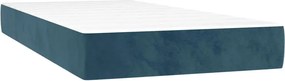 Box spring postel s matrací tmavě modrá 90x200 cm samet 3143005