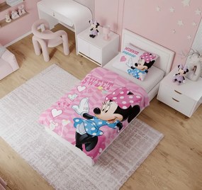 Dětské bavlněné povlečení Nook Minnie Mouse 100x135 cm + 40x60 cm růžové