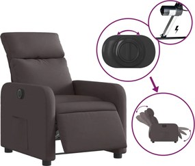 Elektrické polohovací křeslo tmavě hnědé textil 3206686