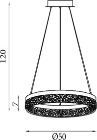 Searchlight 98700-50LT - LED Stmívatelný lustr na lanku MADELEJNE LED/25W/230V