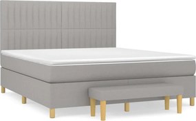 Box spring postel s matrací světle šedá 160 x 200 cm textil 3137325