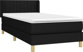 Box spring postel s matrací černá 90x190 cm textil 3130395