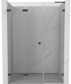 Mexen Lunar-F L skládací sprchové dveře levé 110 cm, transparentní, gun gray kartáčovaný - 836SL-110-050-66-00-L