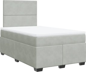 Box spring postel s matrací světle šedá 120x190 cm samet 3290852