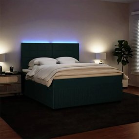 Box spring postel s matrací tmavě zelená 180x200 cm samet 3294709