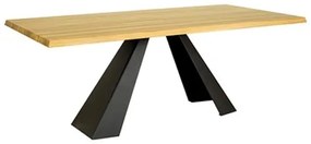 Drewmax Jídelní stůl ST370 S160 masivní dub černá lesklá   tmavý dub